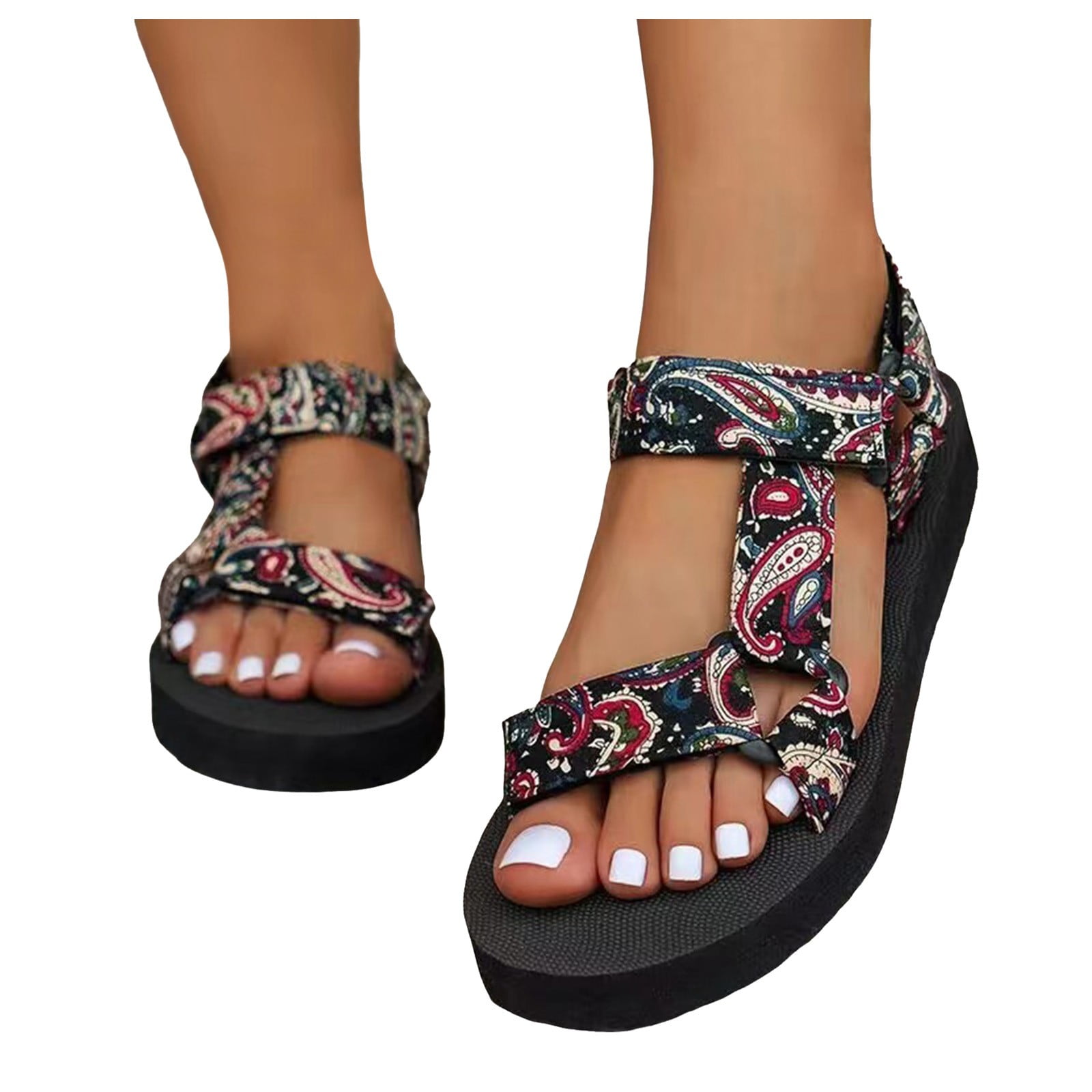 Bohemian Platform Athletic Sandals for Women 2025 Ethnic Beach Summer ...