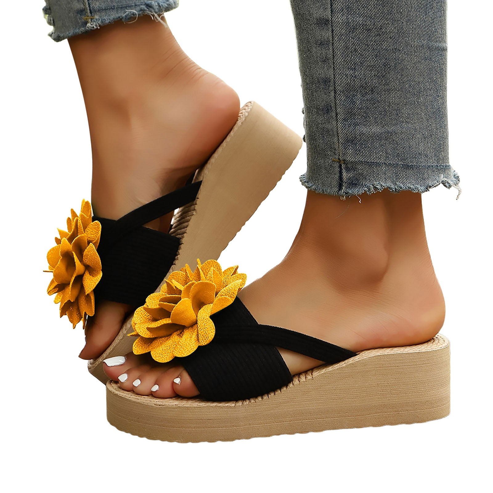 Bohemian Platform Flip Flops Slides Sandals for Women 2025 Vacation ...