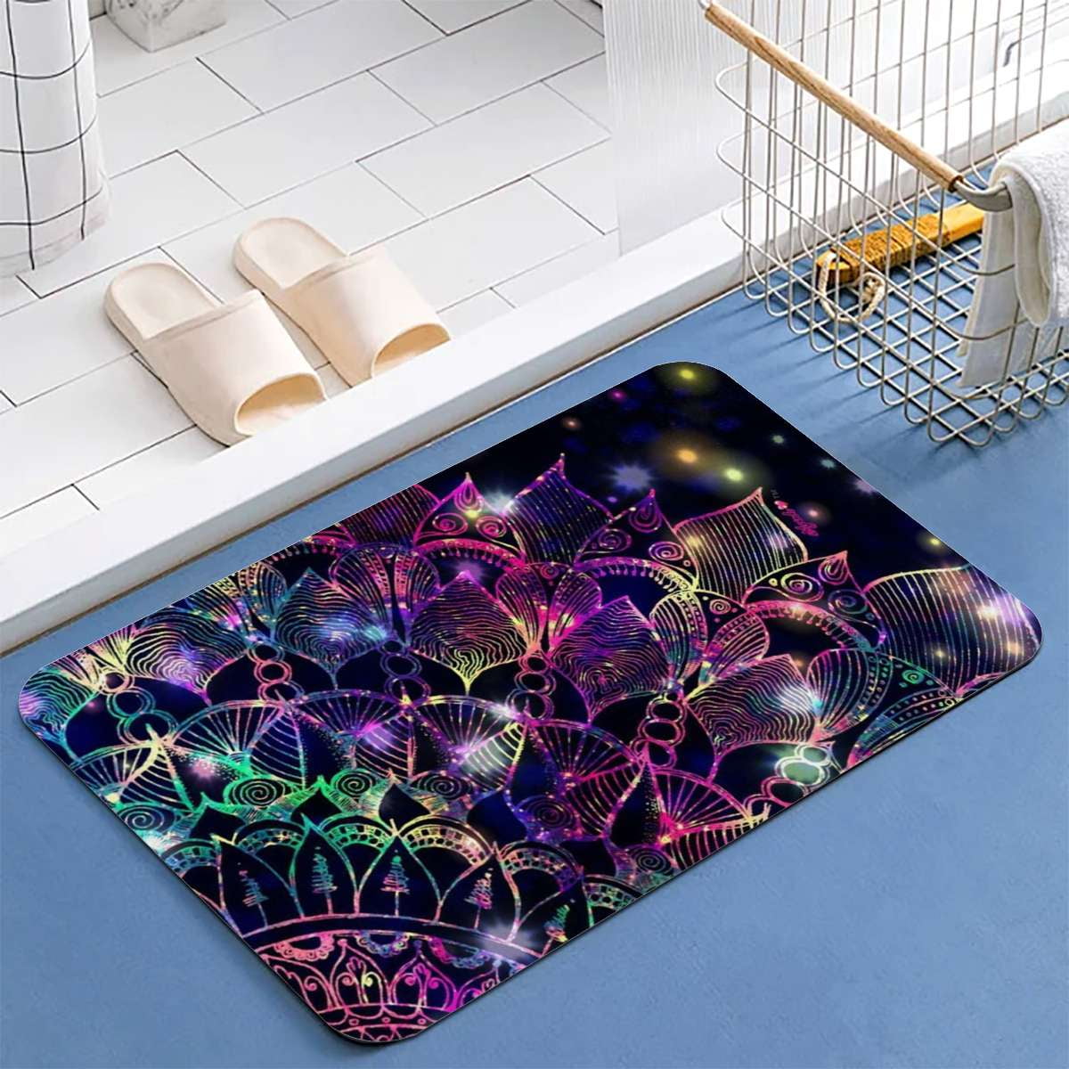 Bohemian Psychedelic Peacock Mandala Diatomite Bath Mats Bathroom ...
