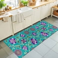 Bohemian Purple Flowers Rectangle Area Rug 2x6ft,Living Room Rug Non ...