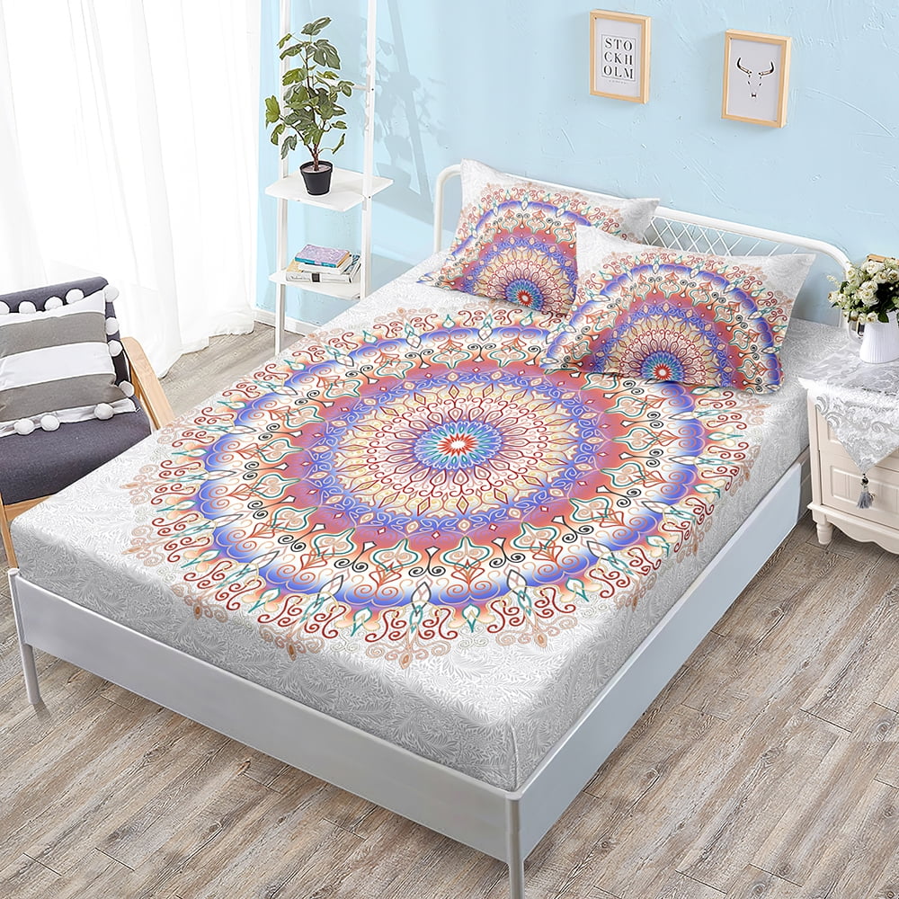 Bohemian Queen Sheet Set- Exotic Sytle Bedding Set,For Bedroom Home ...