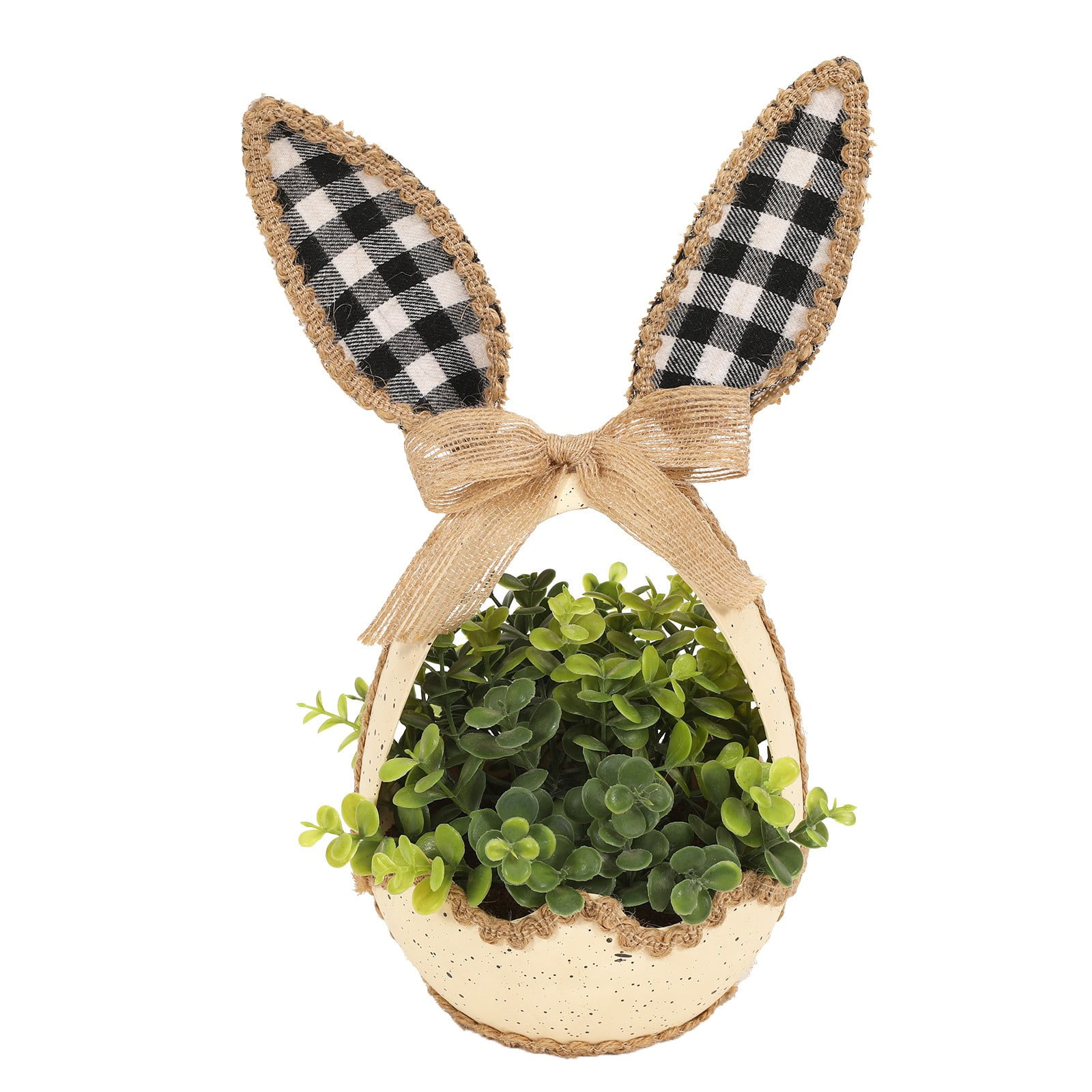 Bohemian Rabbit Ear Handwoven Basket â Natural Rattan Easter Decor with ...