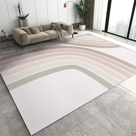 Bohemian Rainbow Area Rug, Modern Rainbow Stripes Non Slip Carpet, Fade ...