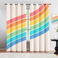 Bohemian Rainbow Blackout Curtains, Colorful Geometric Pattern Window ...