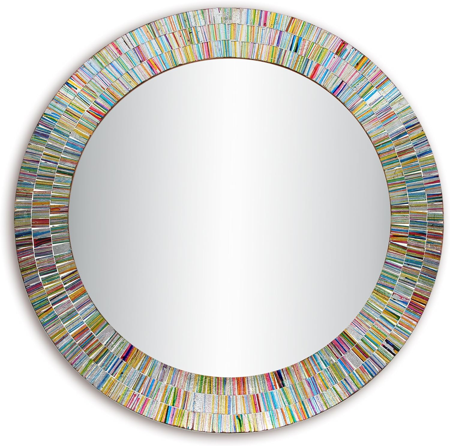 Bohemian Rainbow Wall Mirror -Glass Mosaic Mirror Decorative Wall Mirror, Multi Color Spectrum ...
