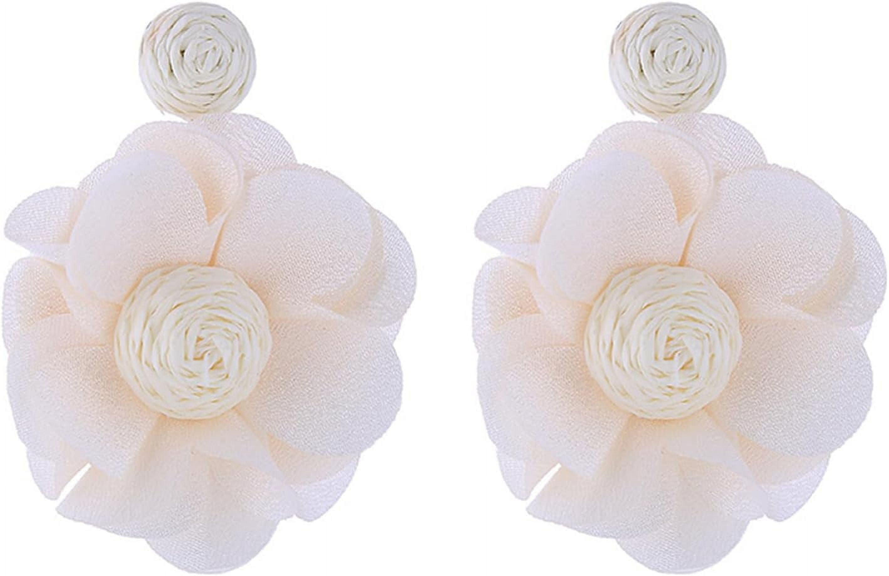 Bohemian Rattan Flower Drop Dangle Earring for Women Boho Colorful ...