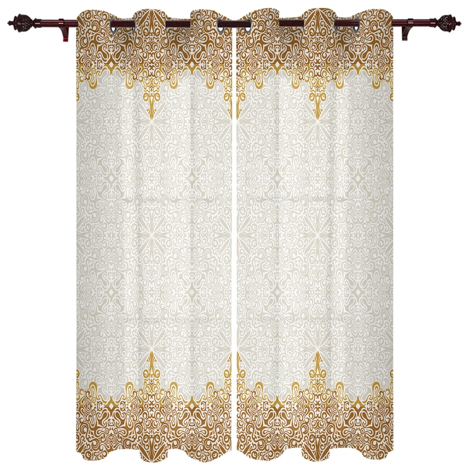 Bohemian Retro Ethnic Modern Window Curtains for Living Room Luxury ...