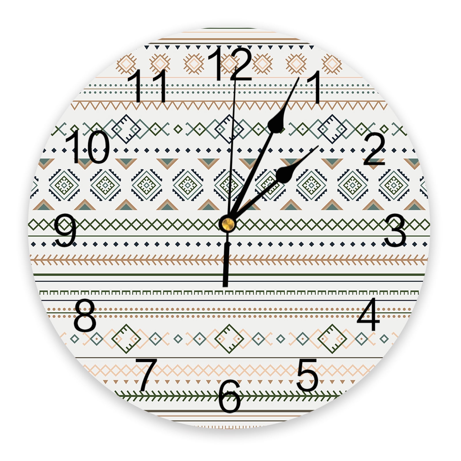 Bohemian Retro Ethnic Round Wall Clock Creative Home r Living Room ...