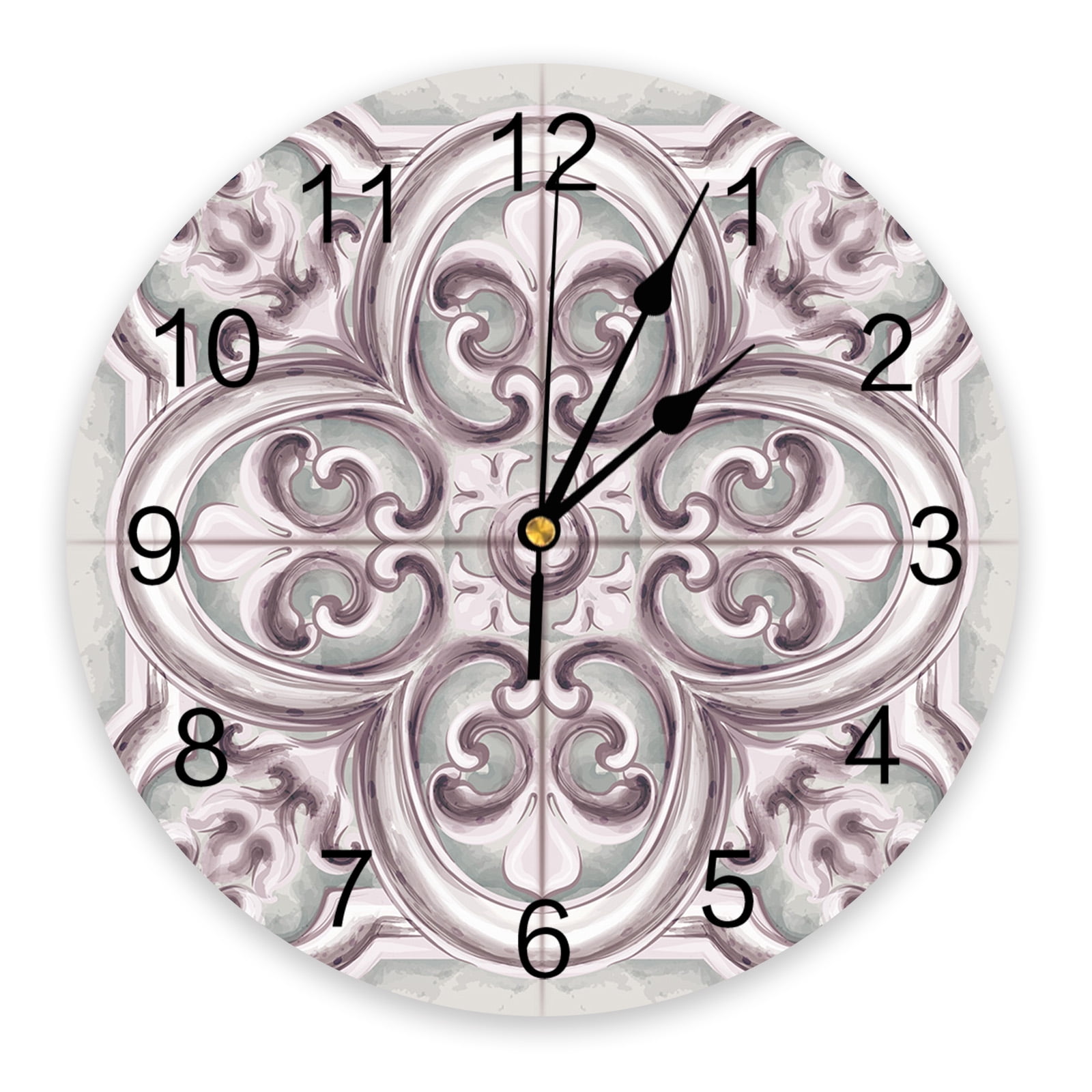 Bohemian Retro Ethnic Round Wall Clock Creative Home r Living Room ...