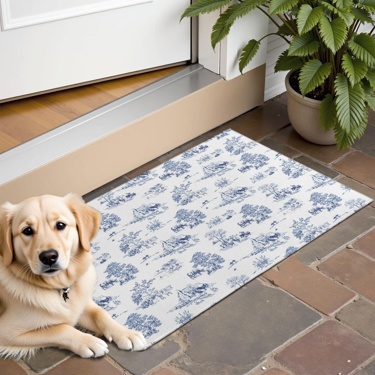 Bohemian Retro Floral Non-Slip Entryway Door Mat,Boho Indoor Decor ...