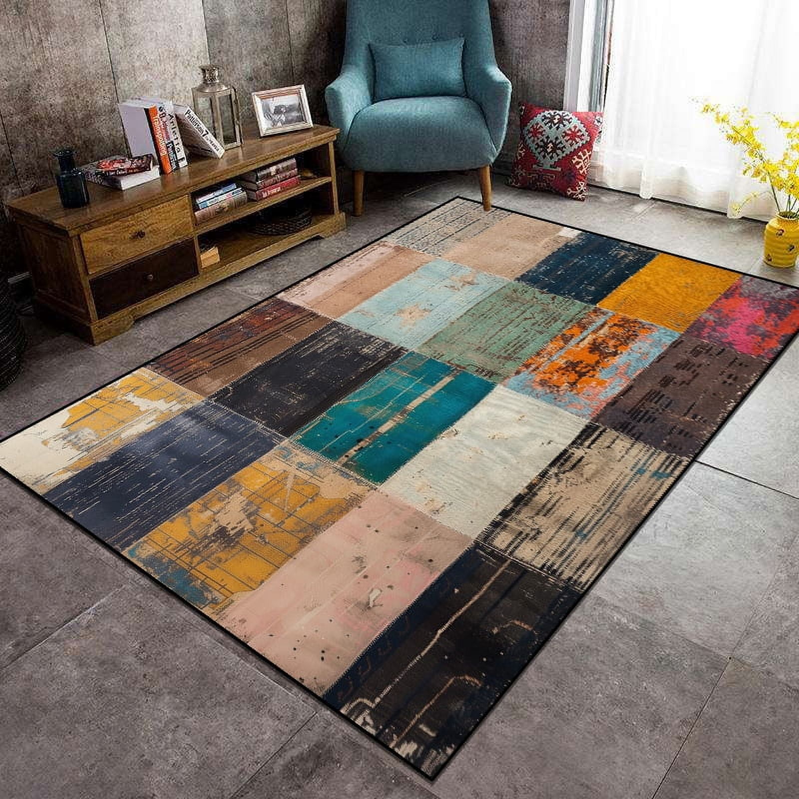 Bohemian Retro Living Room Carpets BOHO Abstract Home Large Rug Hallway ...