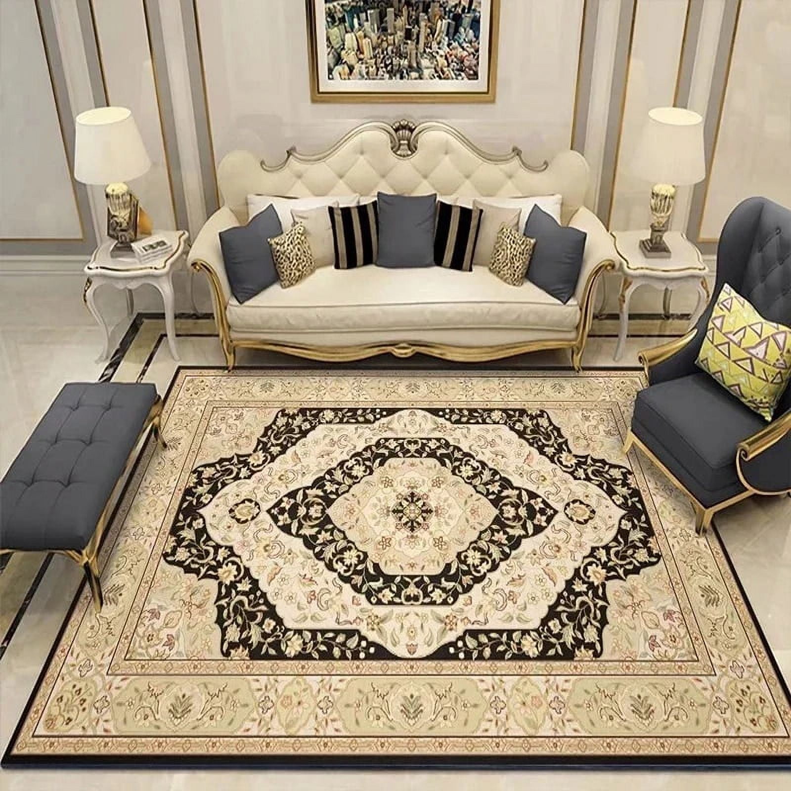 Bohemian Retro Style Carpet for Living Room Vintage Soft Bedroom Rugs ...