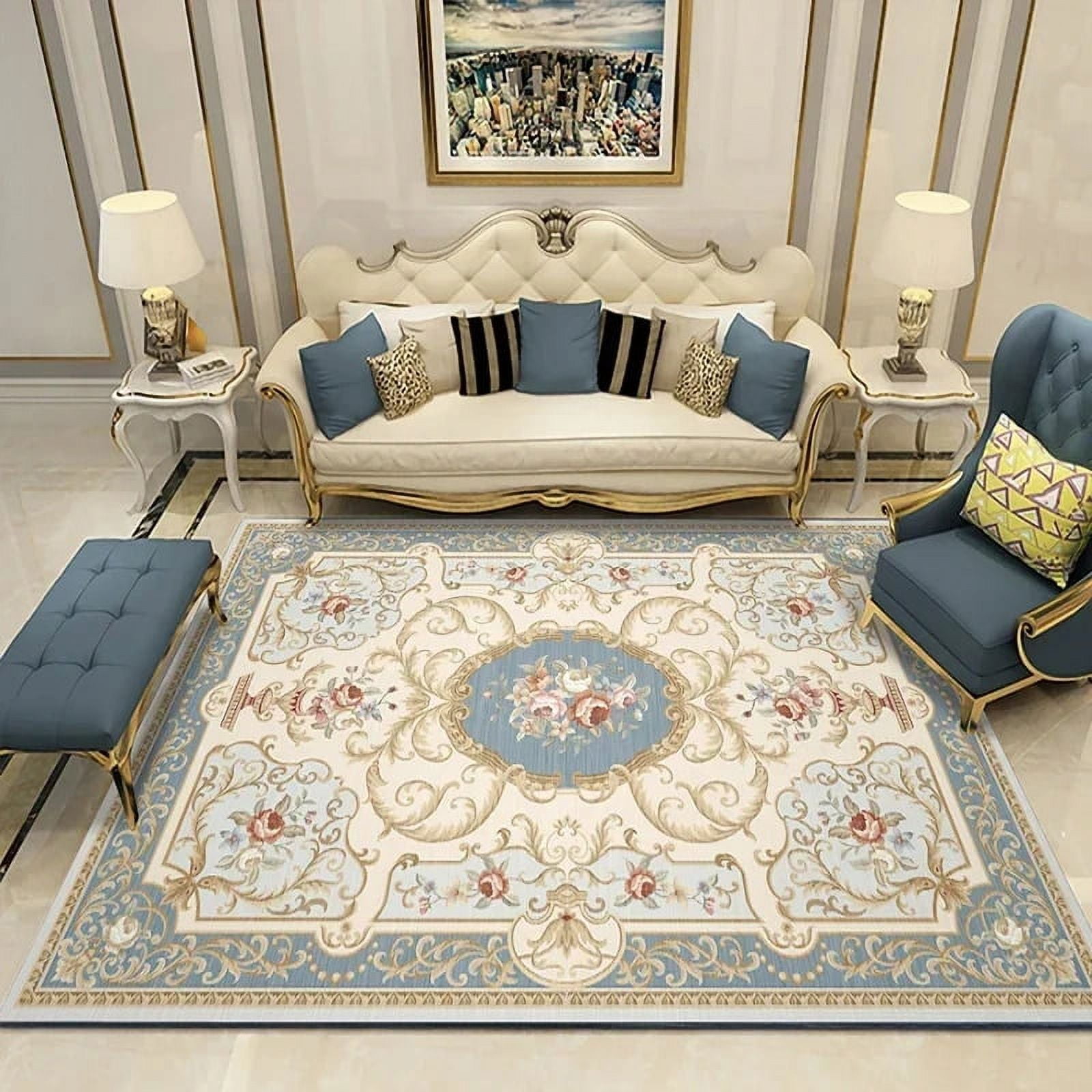 Bohemian Retro Style Carpet for Living Room Vintage Soft Bedroom Rugs ...