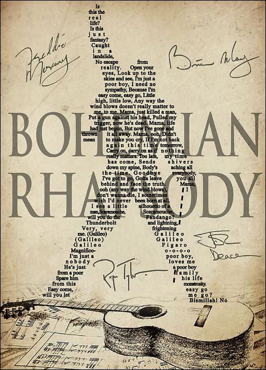 Bohemian Rhapsody signatures poster 11 x 17 Inch Poster - Walmart.com