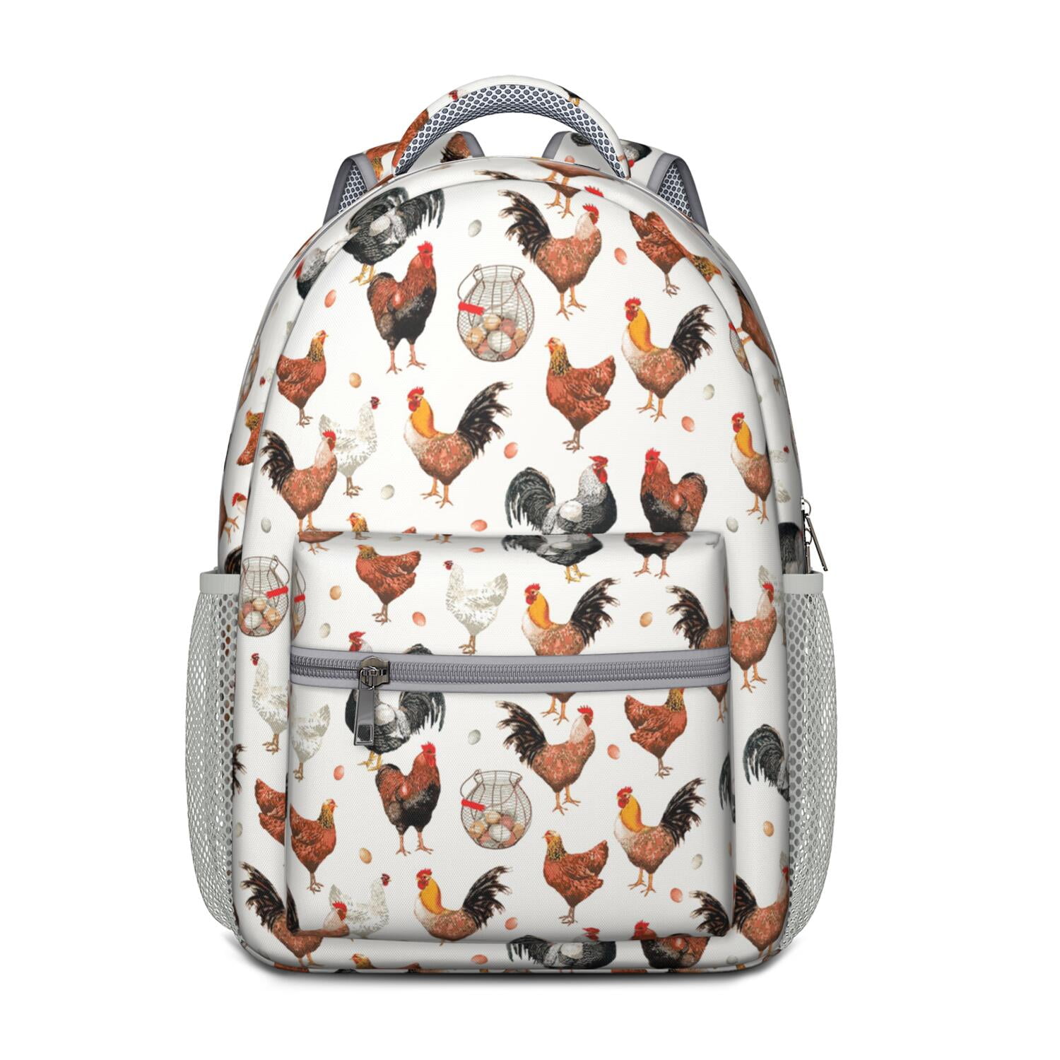 Bohemian Rooster and Nature Artwork Backpack - Ergonomic Waterproof ...