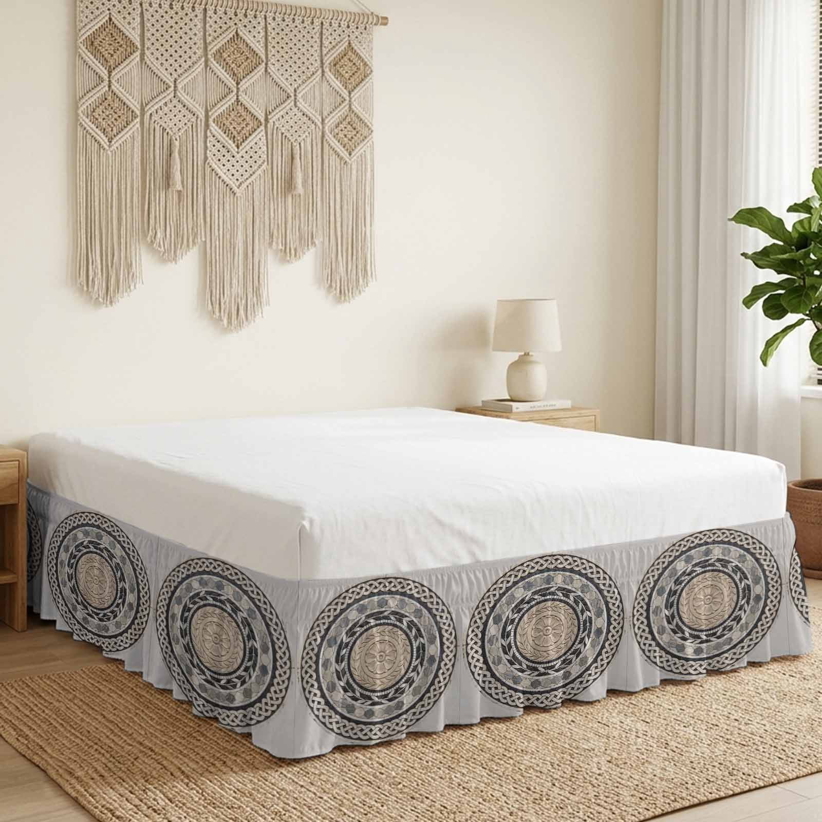 Bohemian Rosette Bed Skirt Bed Skirts Queen Size 18 Inch Drop, Vintage ...