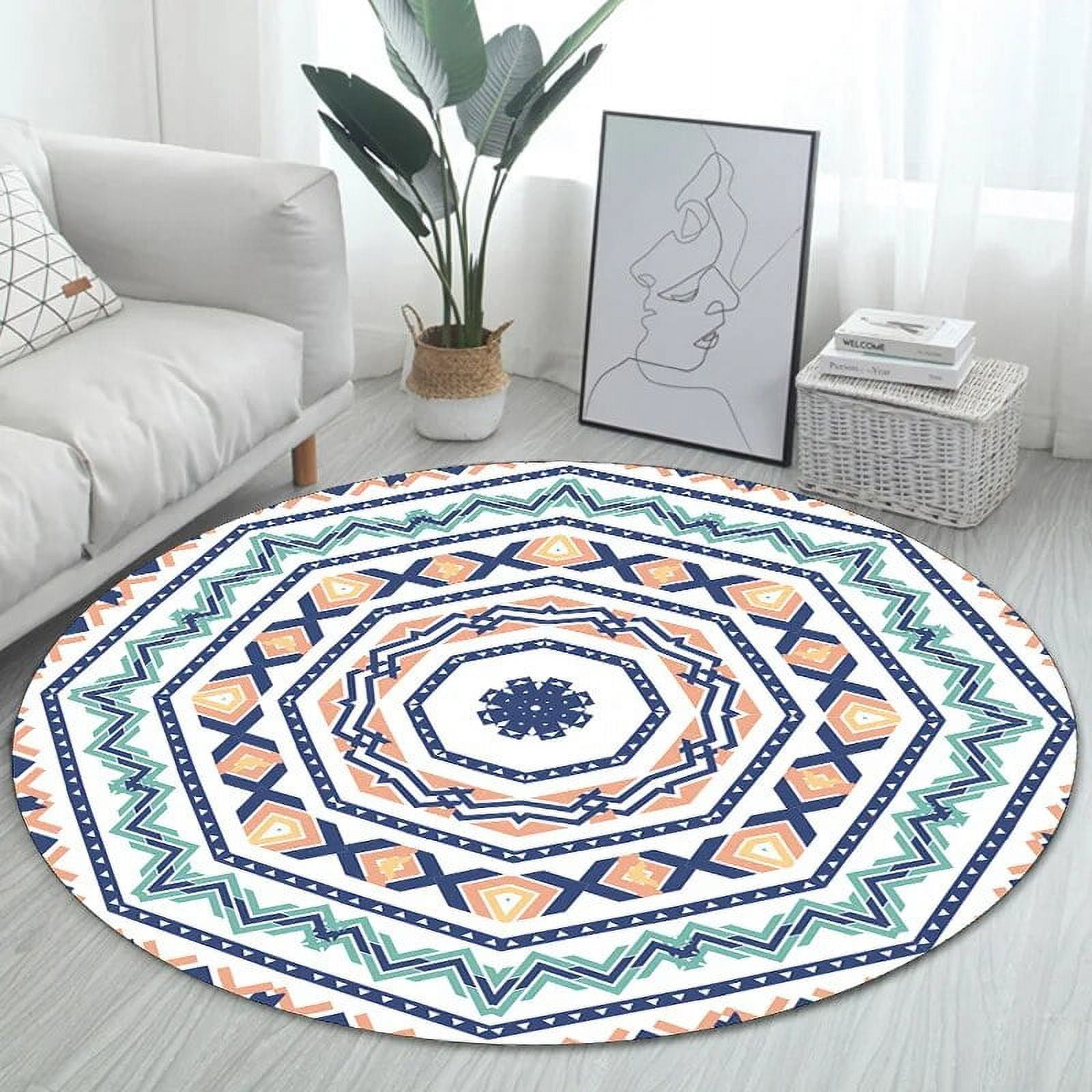 Bohemian Round Carpet Living Room Bedroom Bedside Rug Simple Washable ...