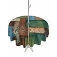 Bohemian Round Outdoor Tablecloth with Umbrella Hole Modern Mottled Art ...