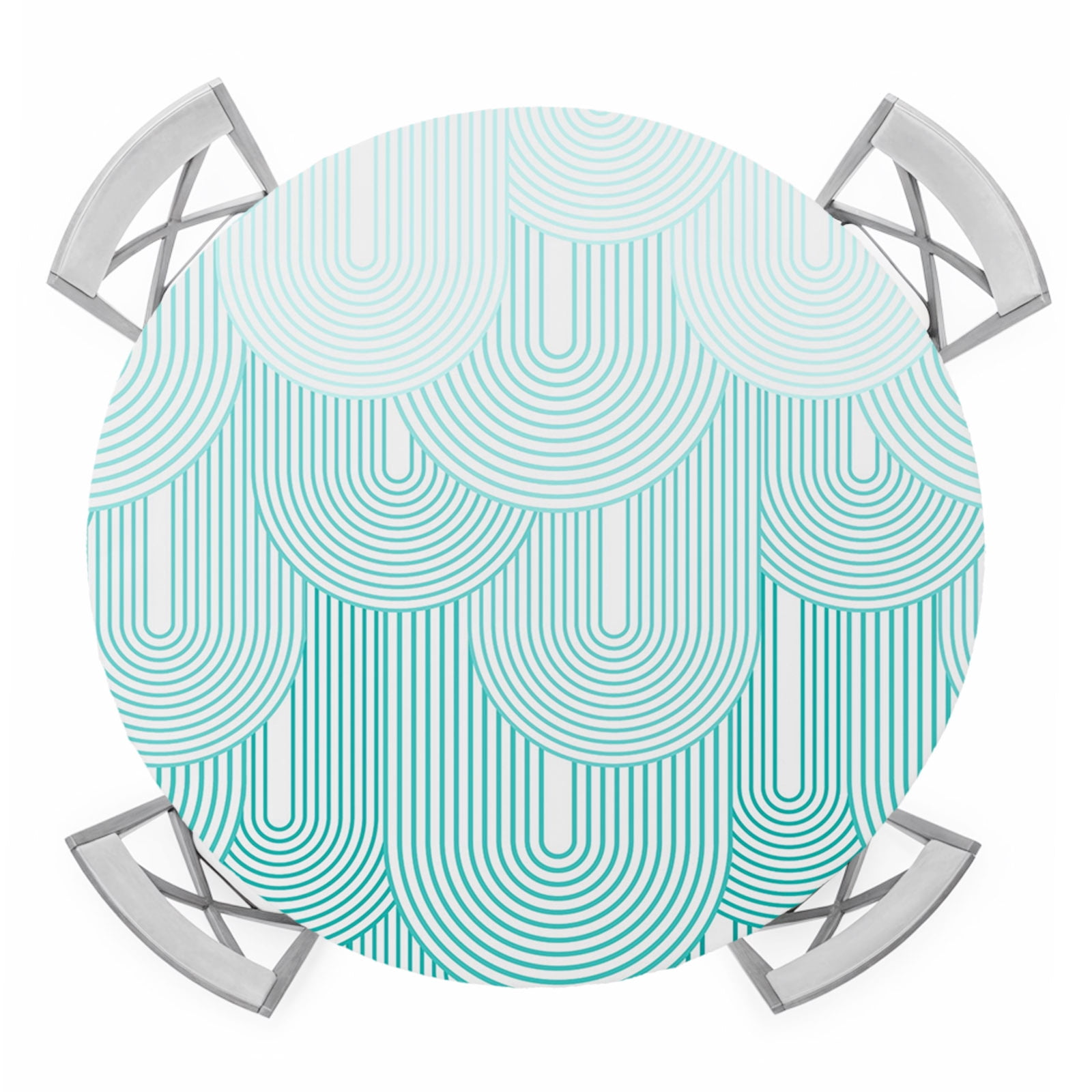 Bohemian Round Table Cover, Modern Abstract Geometric Boho Gradient ...
