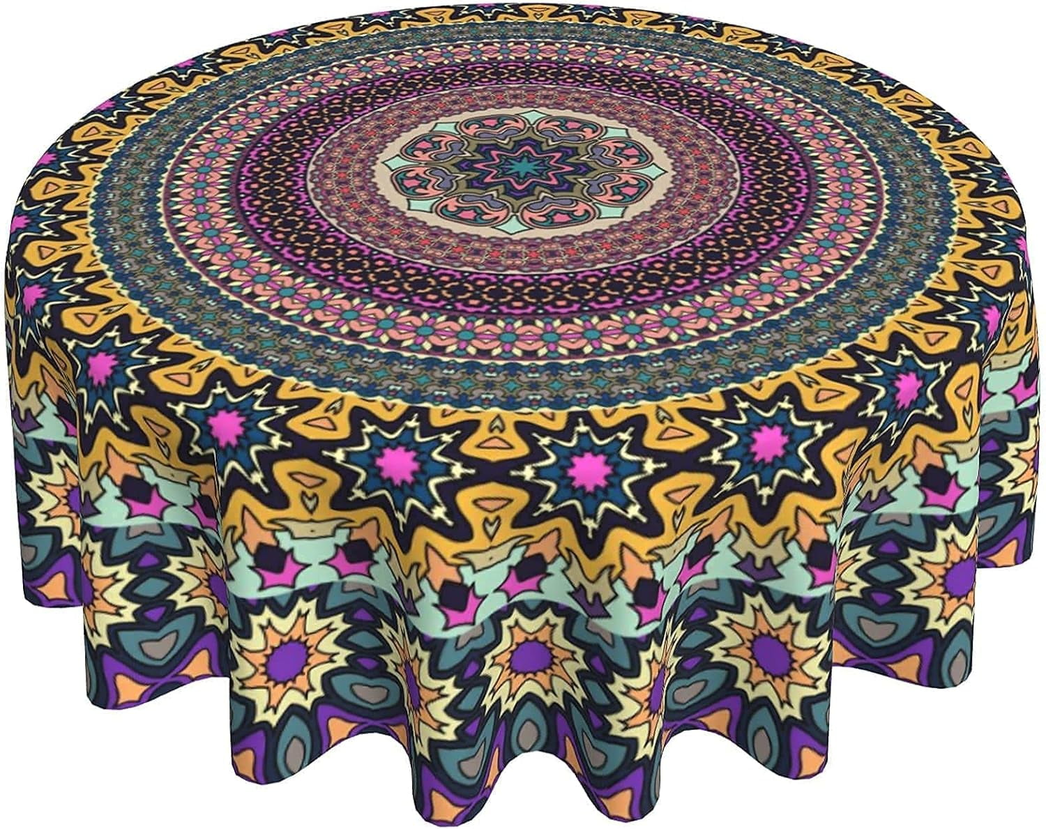 Bohemian Round Tablecloth 60 Inch Mandala Table Cloth Retro Boho ...