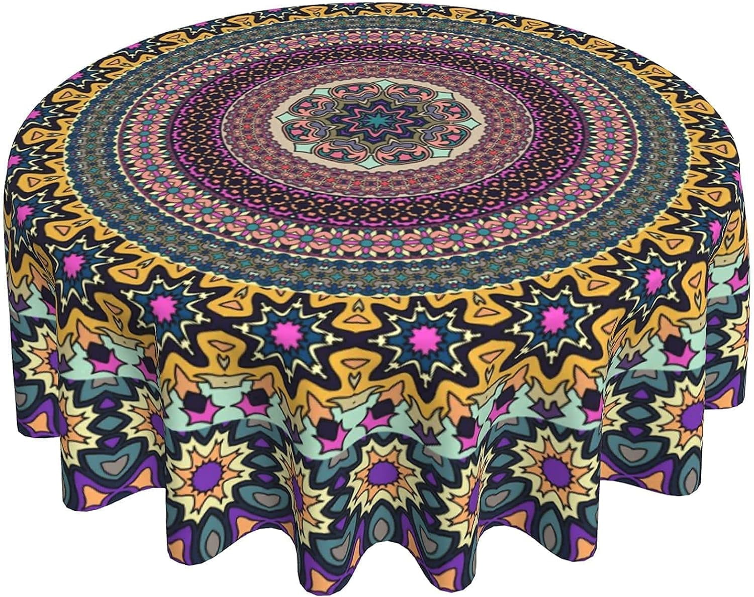 Bohemian Round Tablecloth 60 Inch Mandala Table Cloth Retro Boho ...
