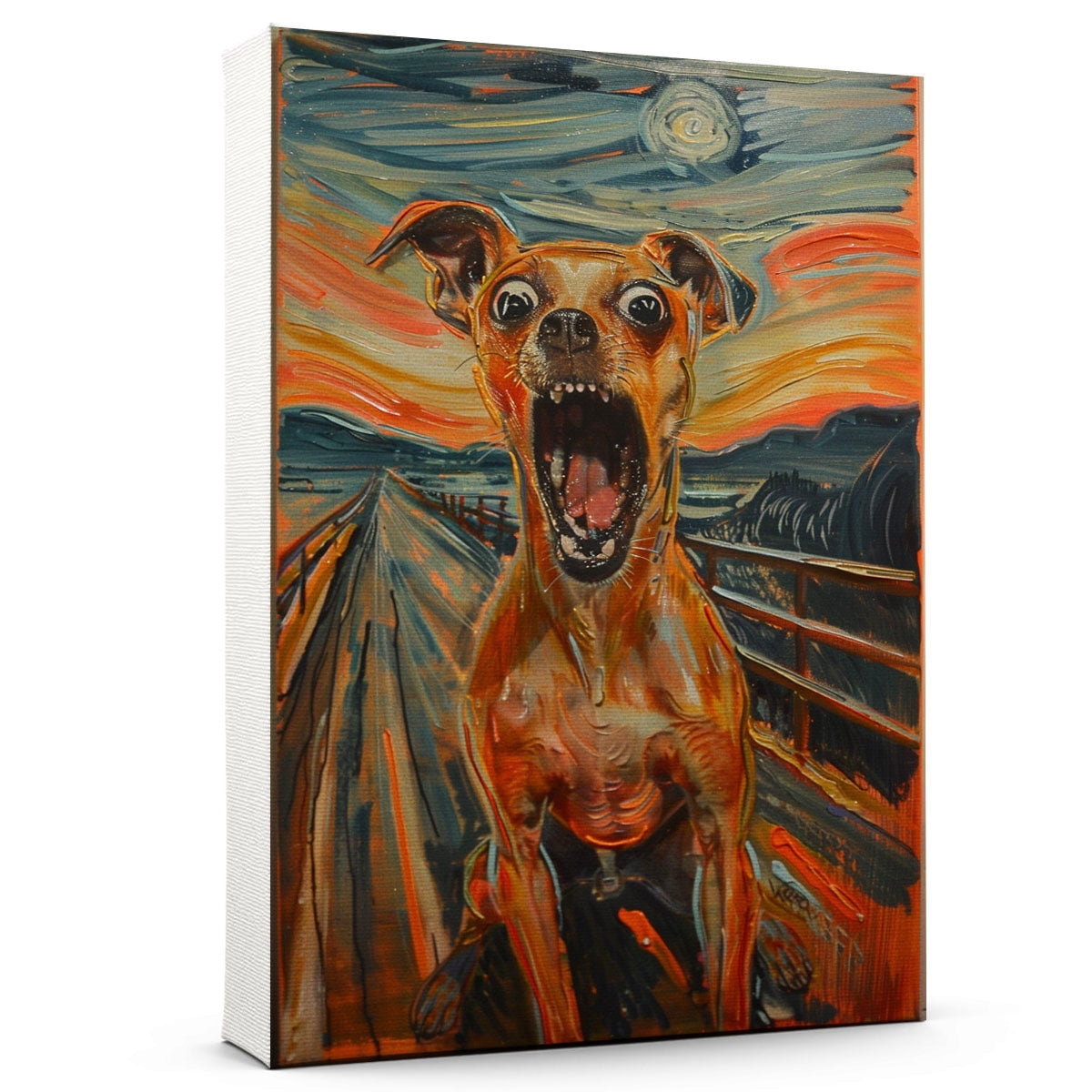 Bohemian Scream Funny Dog Poster Unframe, Bohemian Dog Canvas Frame ...
