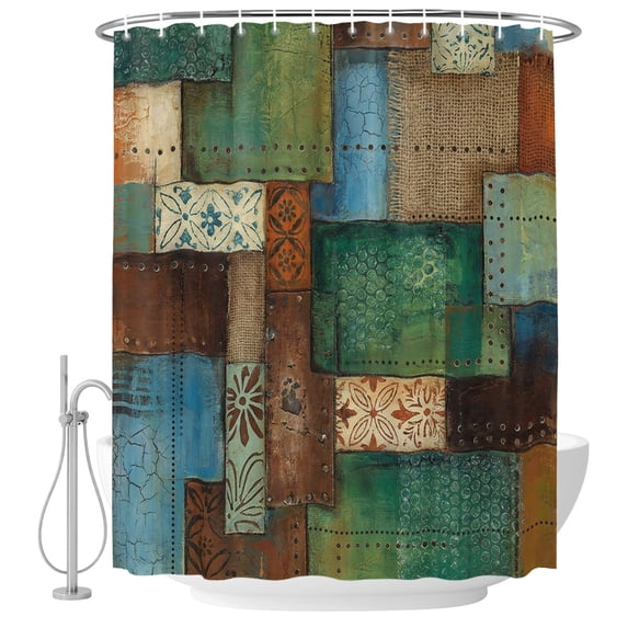 Bohemian Shower Curtain for Bathroom, Modern Mottled Art Prints ...