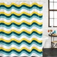 Bohemian Shower Curtain, Summer Abstract Ocean Wave Irregular Colorful ...