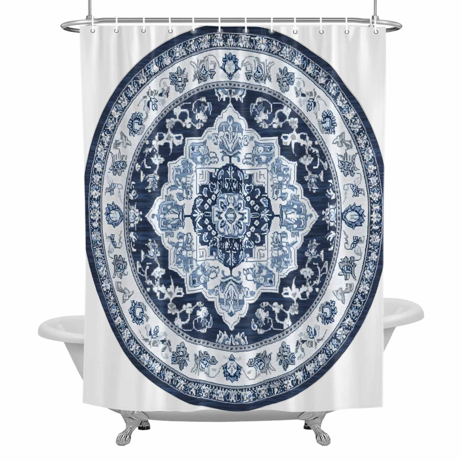 Bohemian Shower Curtain for Bathroom, Floral Waterproof Cloth Fabric ...