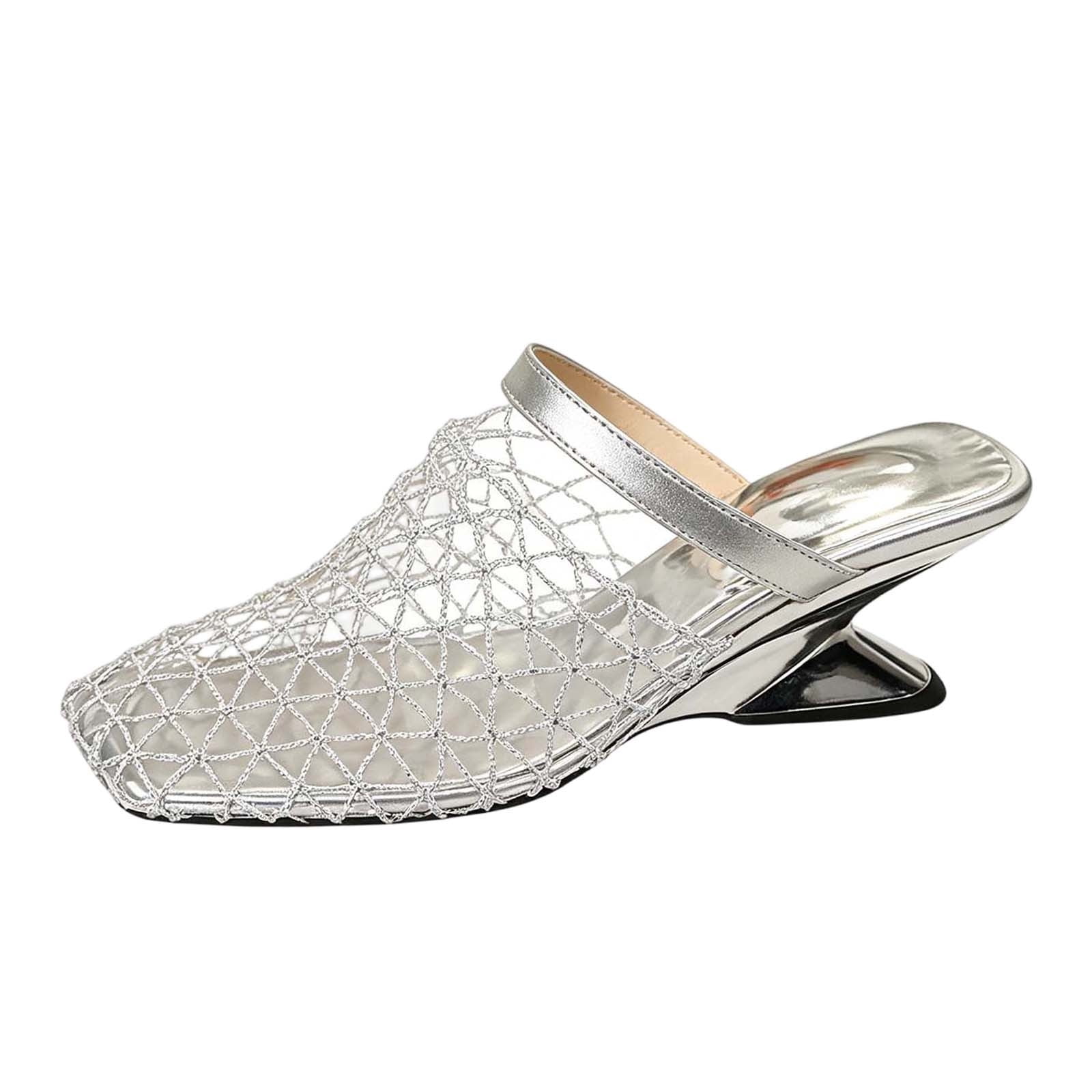 Bohemian Slide Sandals Open Toe Woven Heel Casual Summer Beach ...