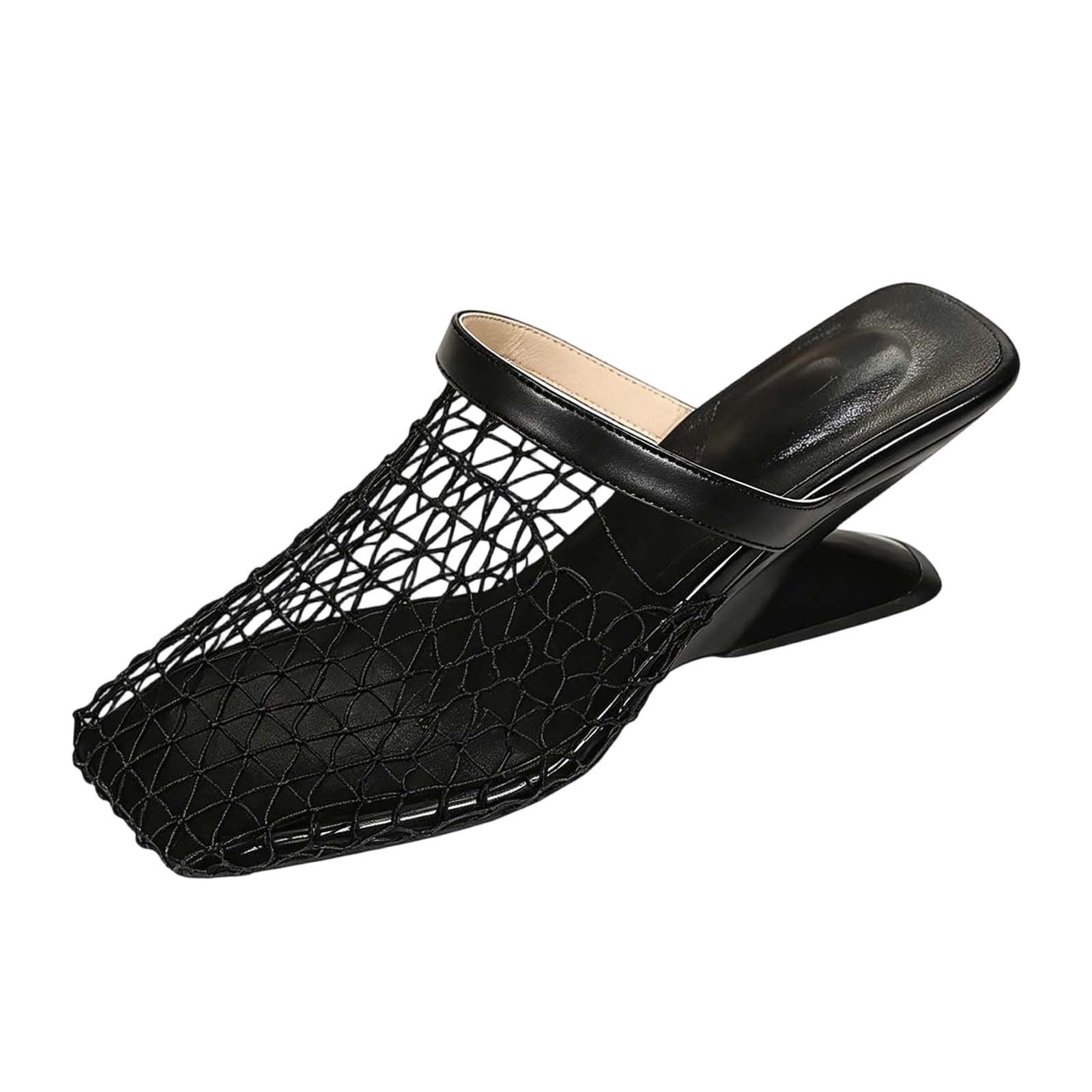 Bohemian Slide Sandals Open Toe Woven Heel Casual Summer Beach ...