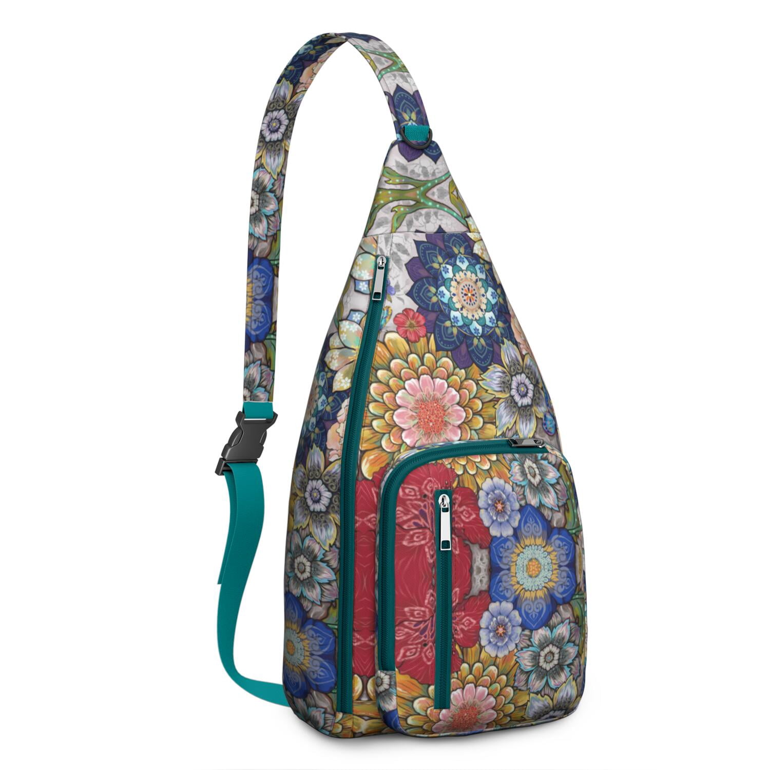Bohemian Sling Purse with Tribal Motifs - Wakasui Vintage Style Sling ...