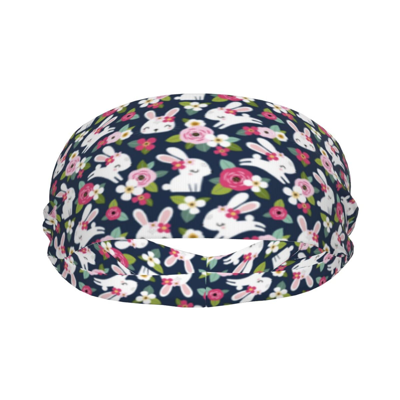 Bohemian Smile Cute Rabbit Flower Headbands for Women/Men, Elastic Wide ...
