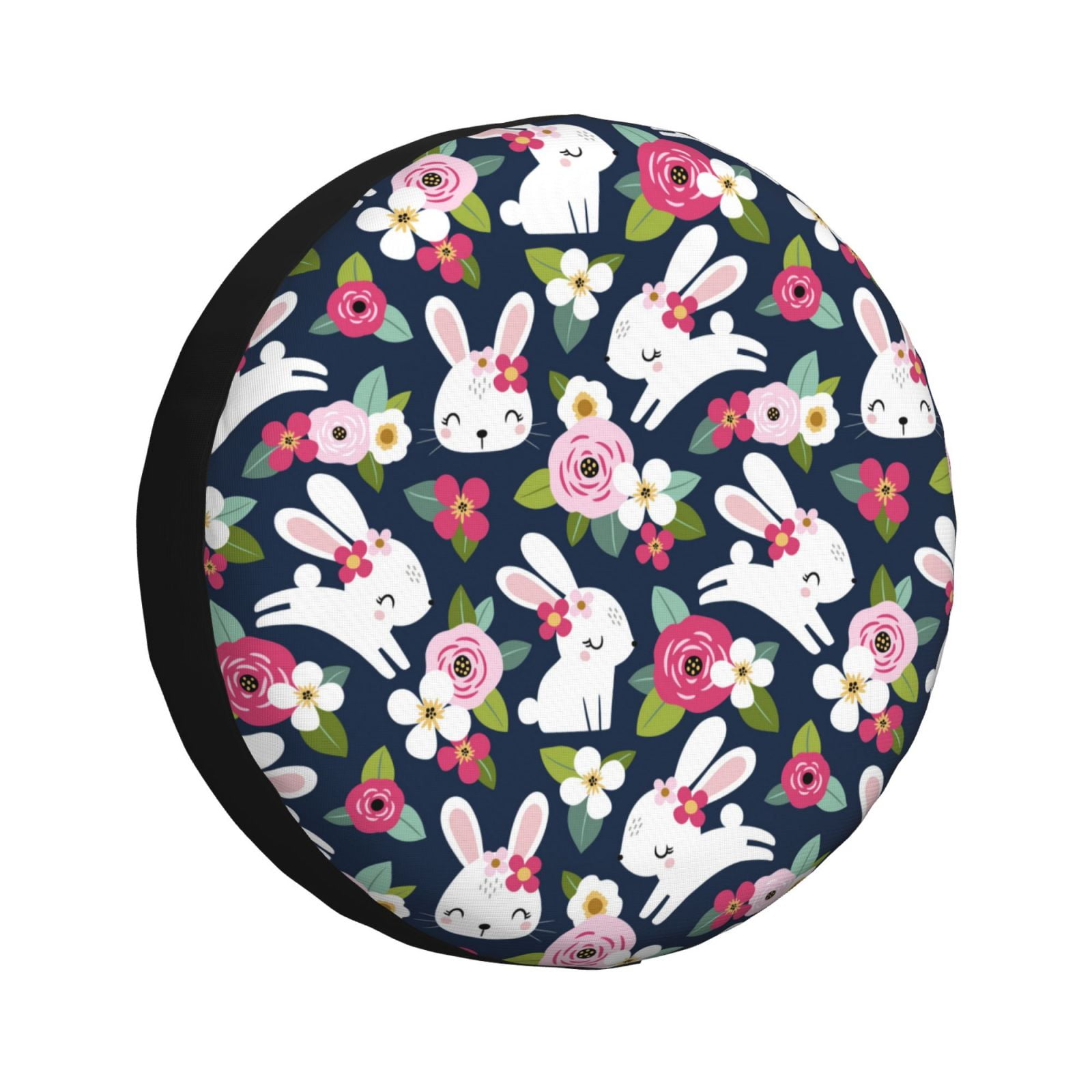 Bohemian Smile Cute Rabbit Flower Spare Tire Cover for Trailer Camper ...