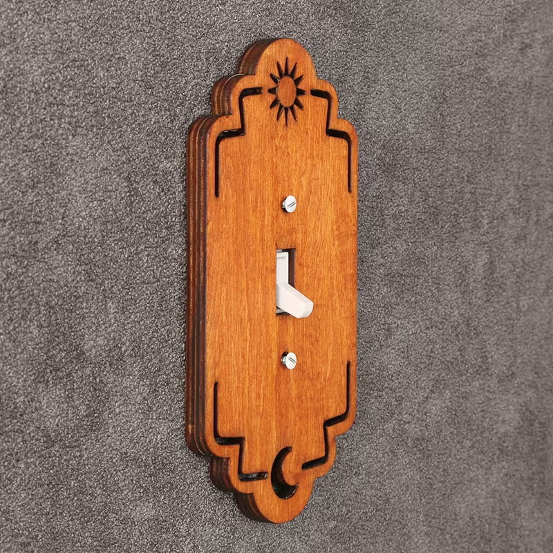 Bohemian Solid Wood Sun and Moon Switch Plates - Unique Astrological ...