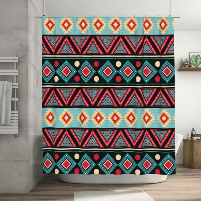 Bohemian Southwestern Native Retro Pattern Shower Curtain, Waterproof Bath Curtains for Bathroom ...