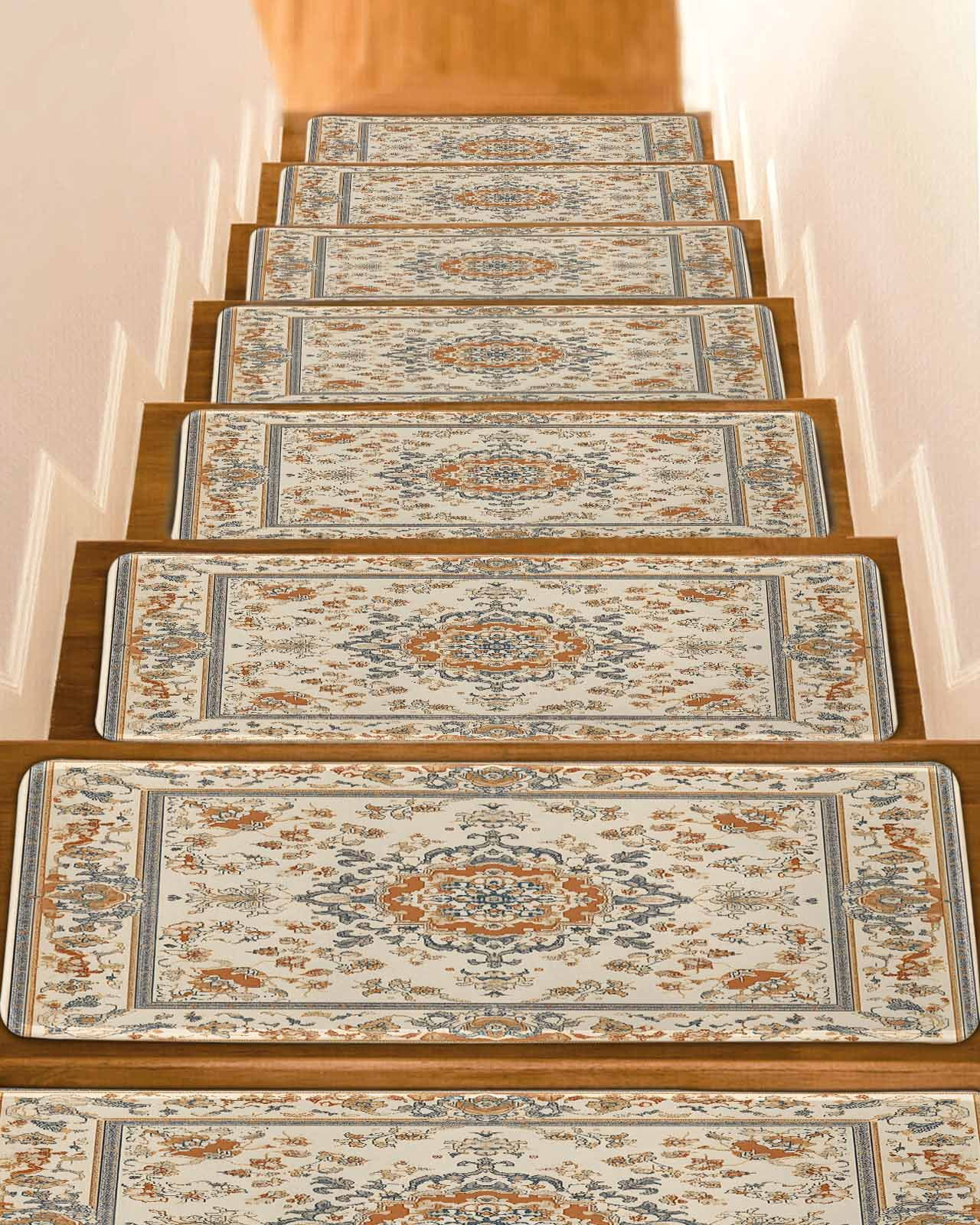 Bohemian Stair Treads Non Slip for Steps Ethnic Vintage Oriental Floral ...