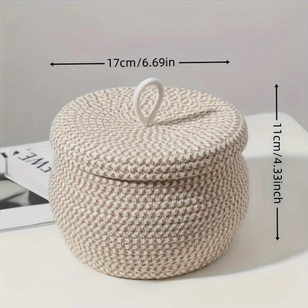 Bohemian Storage Basket with Lid | Self-Supporting Organizer for ...