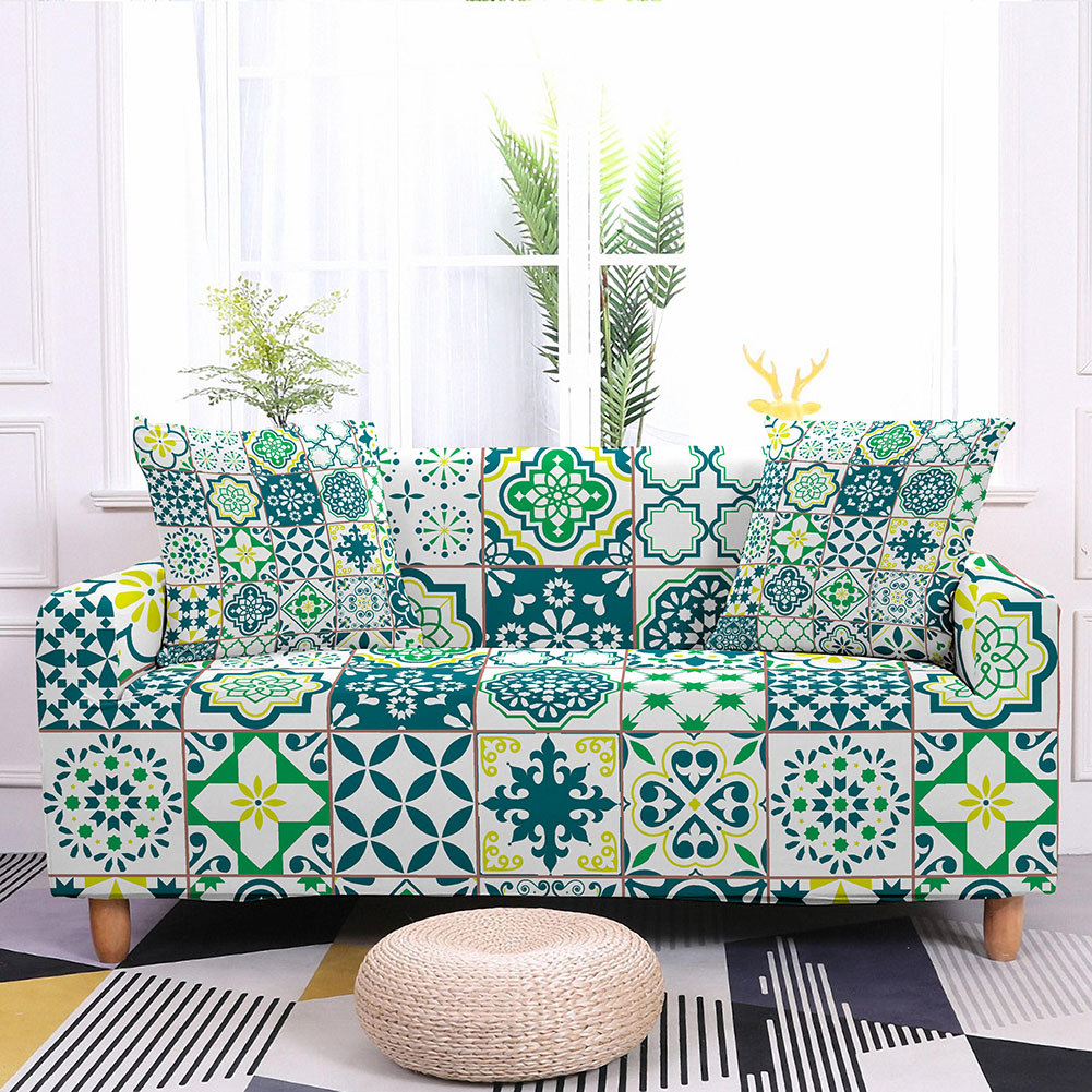 Bohemian Stretch Sofa Slipcover Plaid Elastic Sofa Covers for Living ...