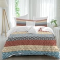 Bohemian Stripe Colorful Abstract Geometric California King Size Bed ...
