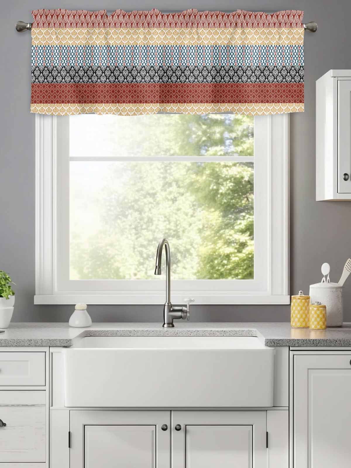 Bohemian Stripe Colorful Abstract Geometric Valances for Windows ...