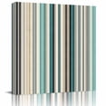 Bohemian Stripes Teal Brown Beige Canvas Artwork Painting Art, Vintage ...