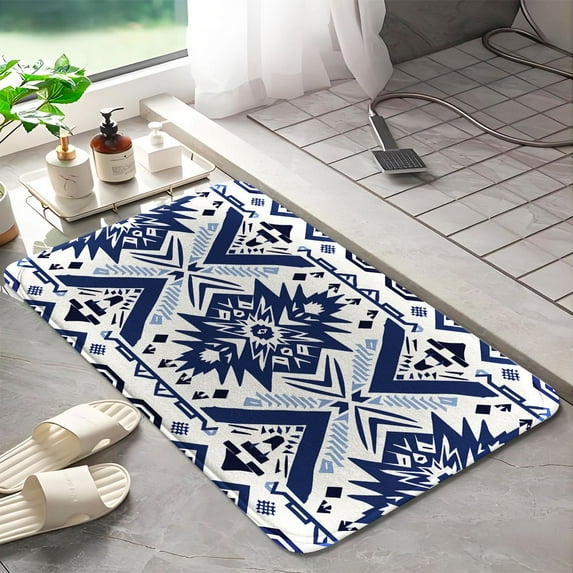 Bohemian Style 203 Non-Slip Memory Foam Bath Rug: Absorbent, Quick-Dry ...
