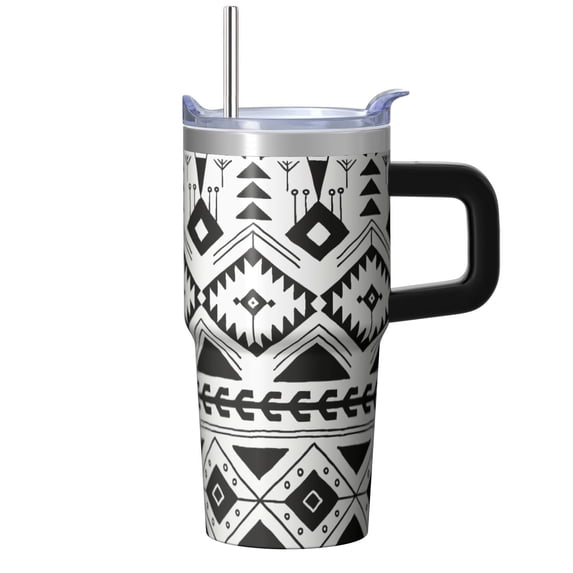 Bohemian Style 20oz Tumbler with Lids & Straws, Insulated Stainless ...