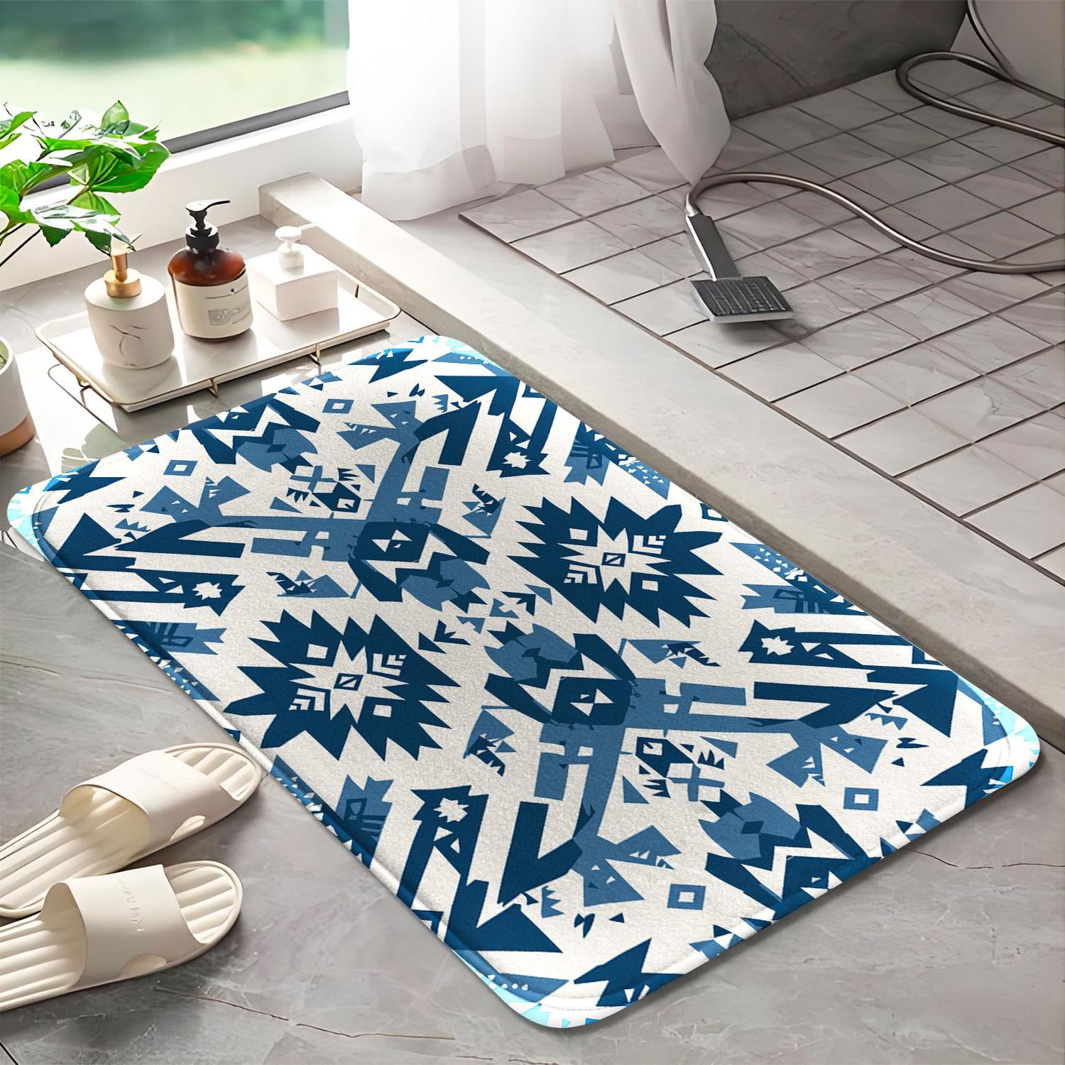 Bohemian Style 212 Non-Slip Memory Foam Bath Rug: Absorbent, Quick-Dry ...