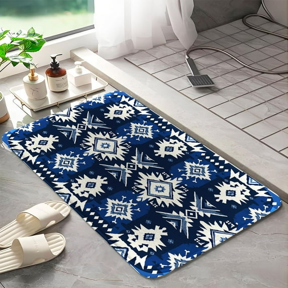 Bohemian Style 225 Non-Slip Memory Foam Bath Rug: Absorbent, Quick-Dry ...