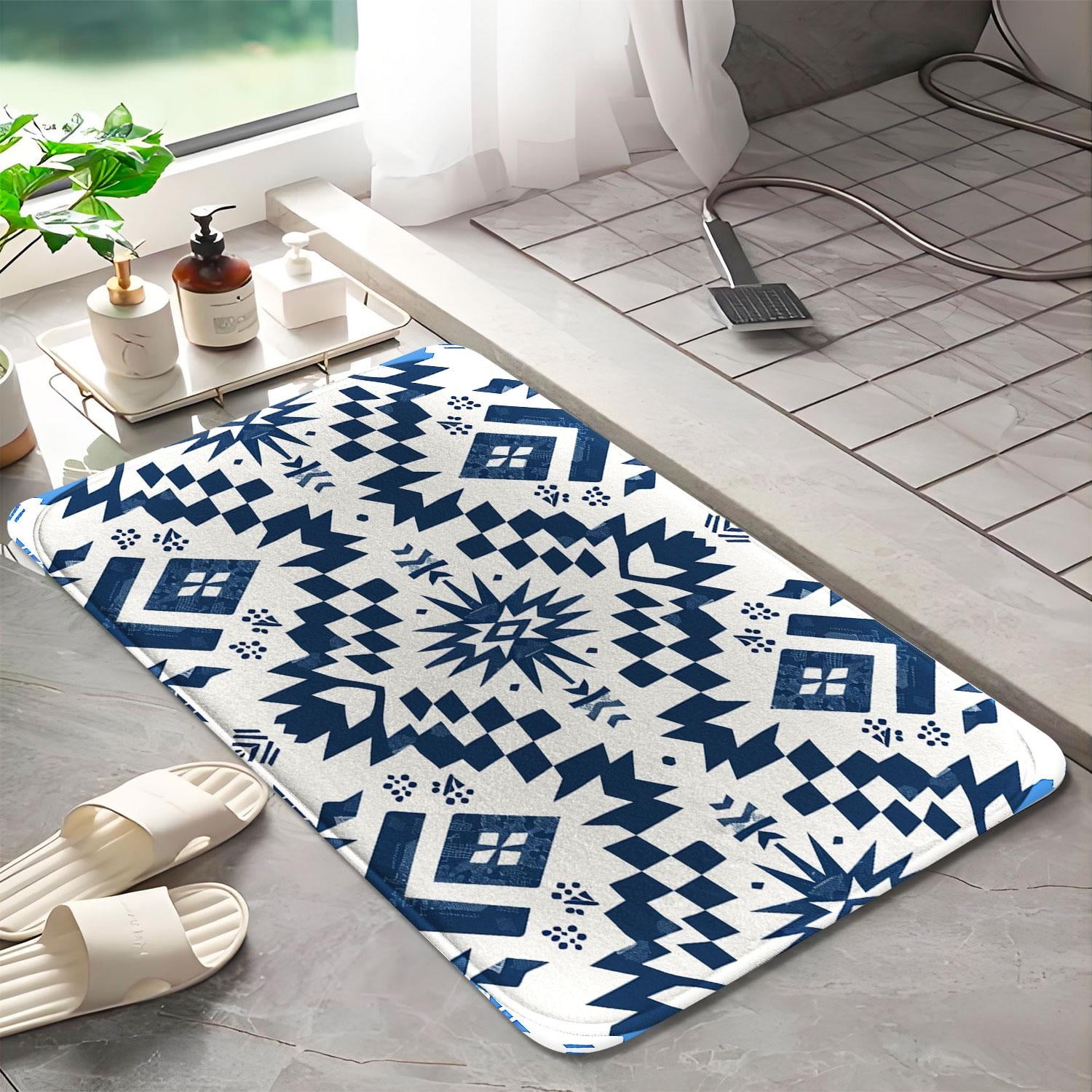 Bohemian Style 243 Non-Slip Memory Foam Bath Rug: Absorbent, Quick-Dry ...