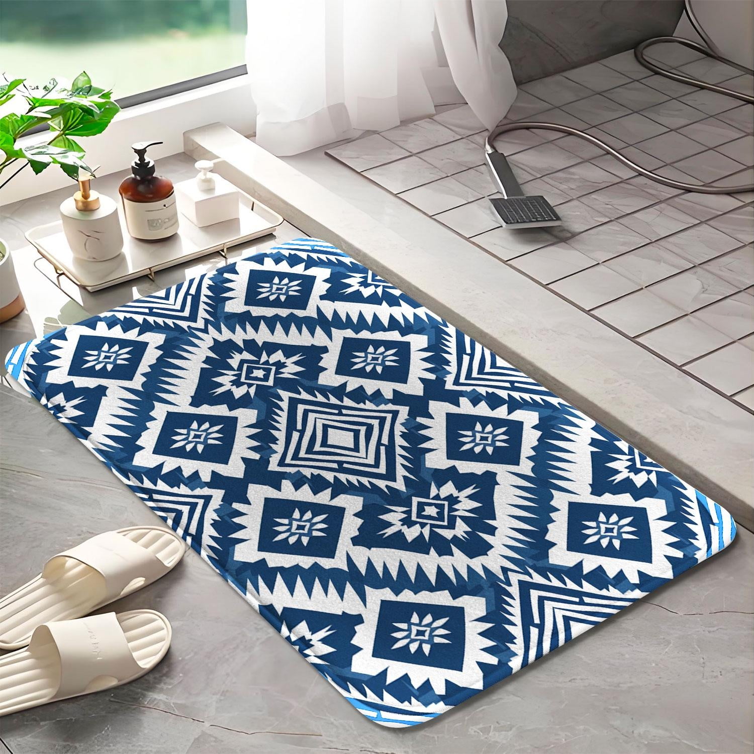 Bohemian Style 265 Non-Slip Memory Foam Bath Rug: Absorbent, Quick-Dry ...