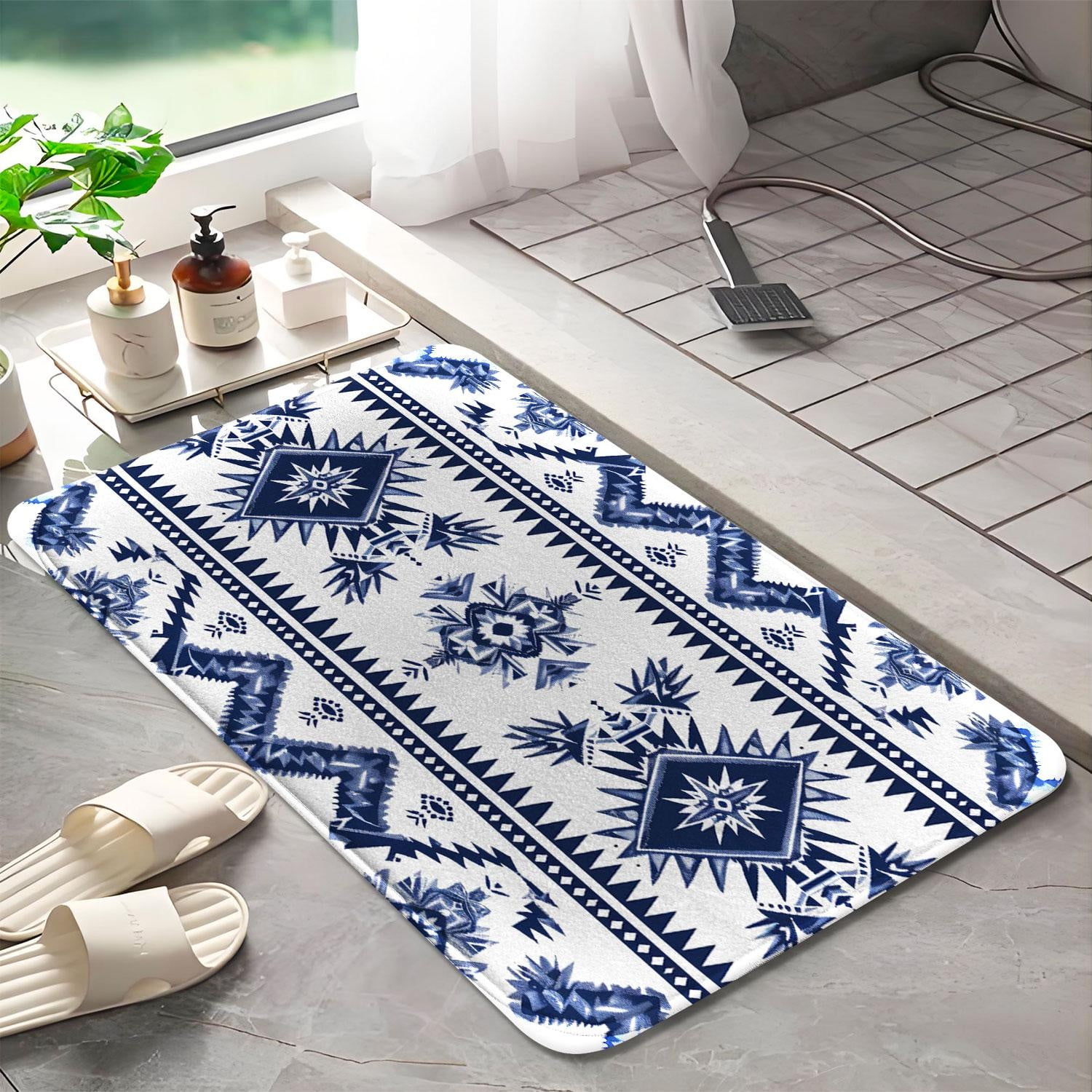 Bohemian Style 286 Non-Slip Memory Foam Bath Rug: Absorbent, Quick-Dry ...