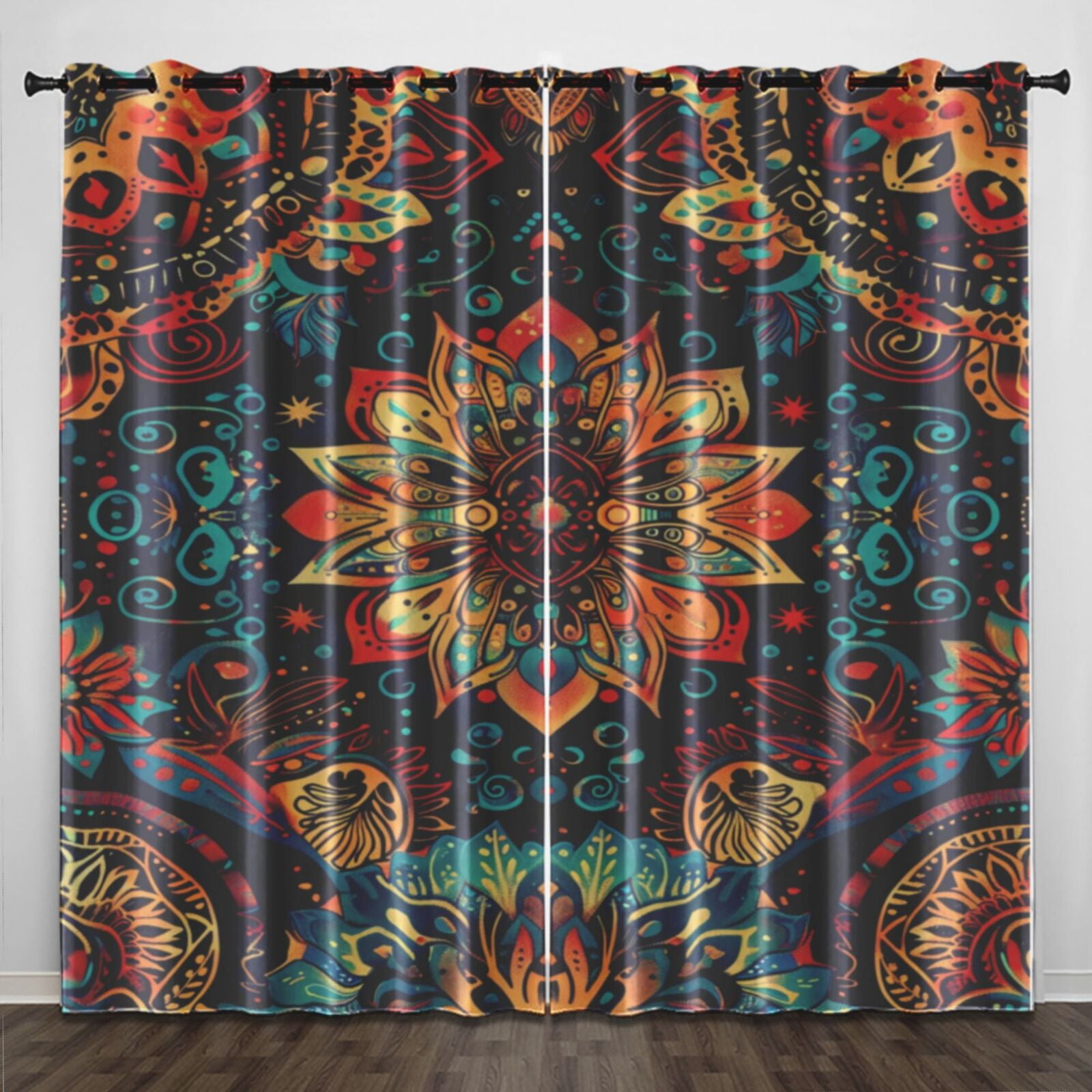 Bohemian Style (6) Curtains 2 Panels Set Blackout For Bedroom Living ...
